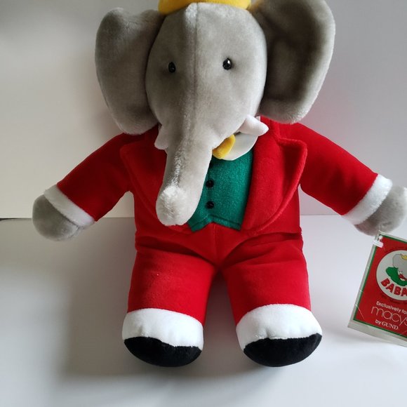 Gund | Toys | Vintage Gund Babar Christmas 988 | Poshmark